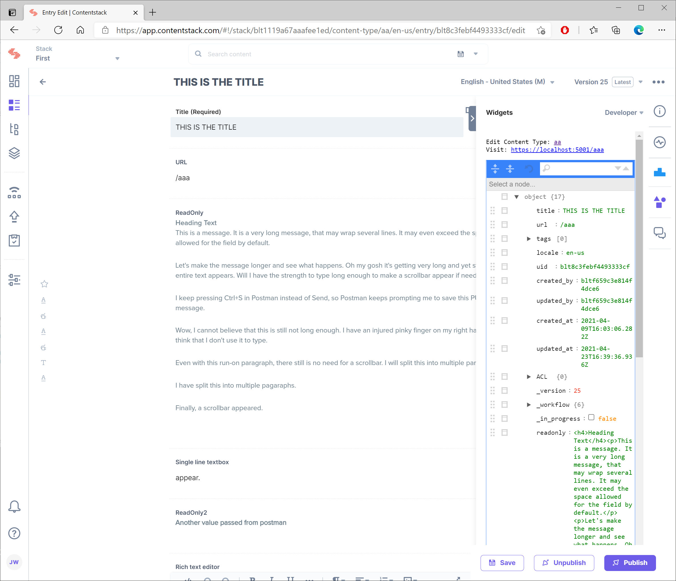 Contentstack Developer Custom Widget – Deliverystack.net